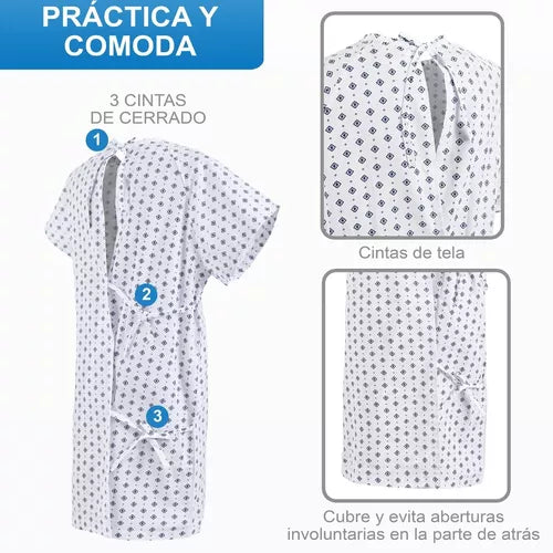 BATA DE HOSPITAL DE TELA PARA PACIENTE – Benestare